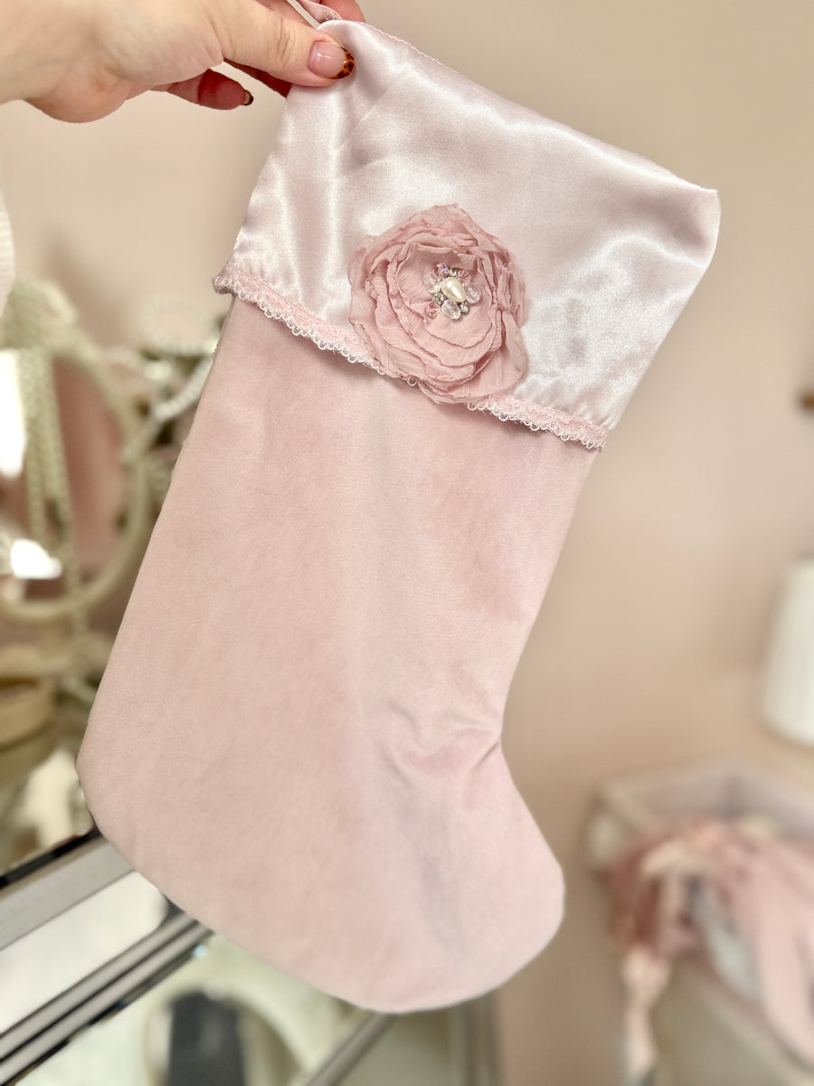 The "Fleur” Pink Velvet Christmas Stocking – Adaline & The Fairies